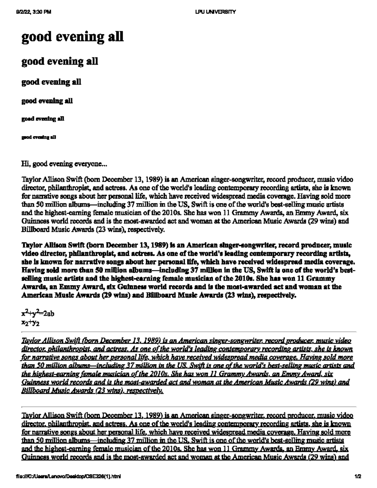 Cse326(class 1) - HTML and CSS - Studocu