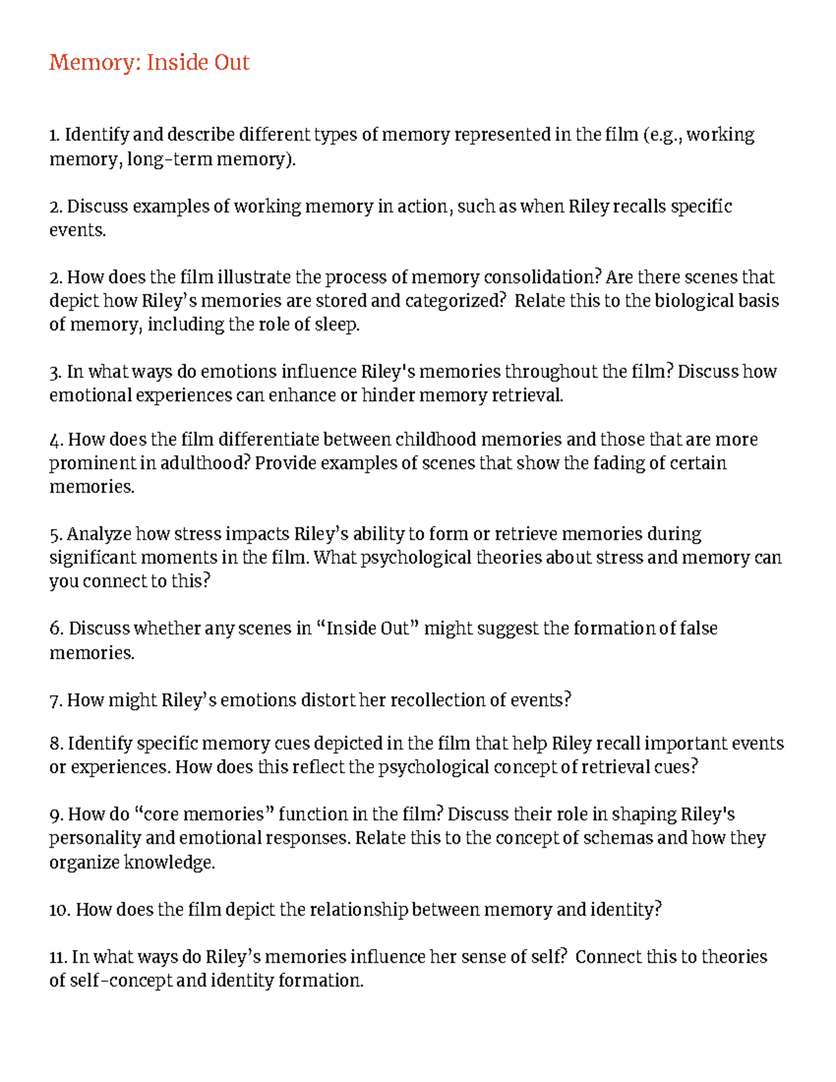 Memory Analysis - you need - Memory: Inside Out 1. Identify and ...