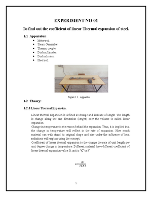 Experiment - Lab report - Experiment # 4 To find the Mechanical ...
