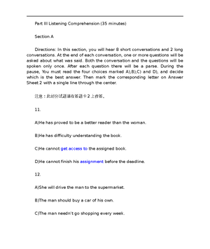 CET4 Practice Test 4 - CET4-Practice-Test- Practice Test 4 (CET 4) 用时 ...