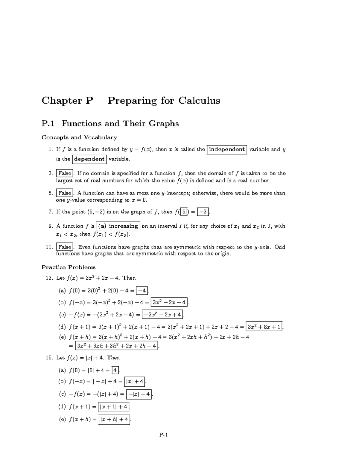 Sullivan 2e SSM Ch P accessible - Chapter P Preparing for Calculus P ...