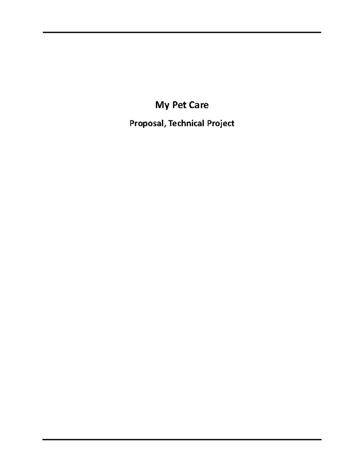 Technical Proposal - My Pet Care Proposal, Technical Project Group Id ...