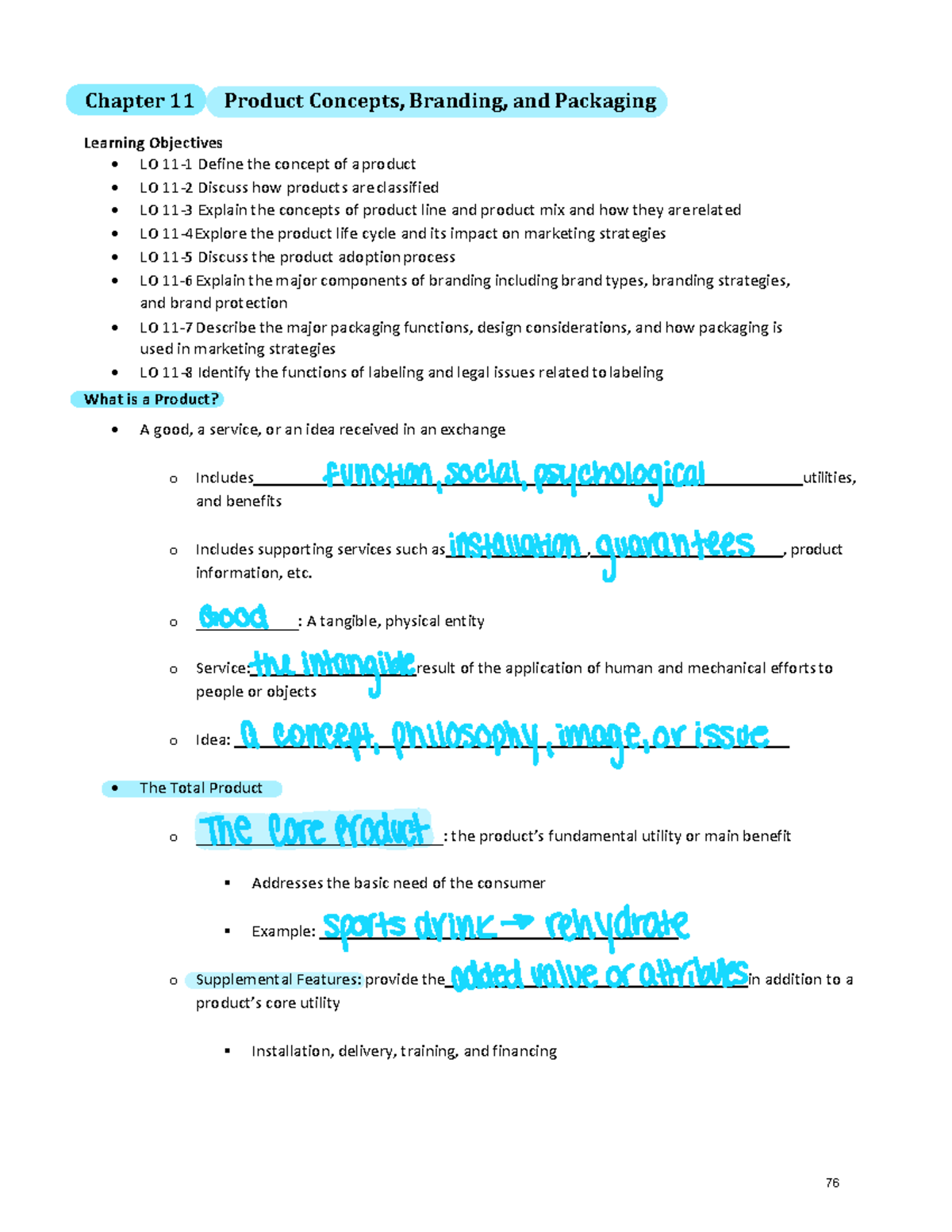 Chapter 11 Notes - Chapter 11 Product Concepts, Branding, and Packaging ...