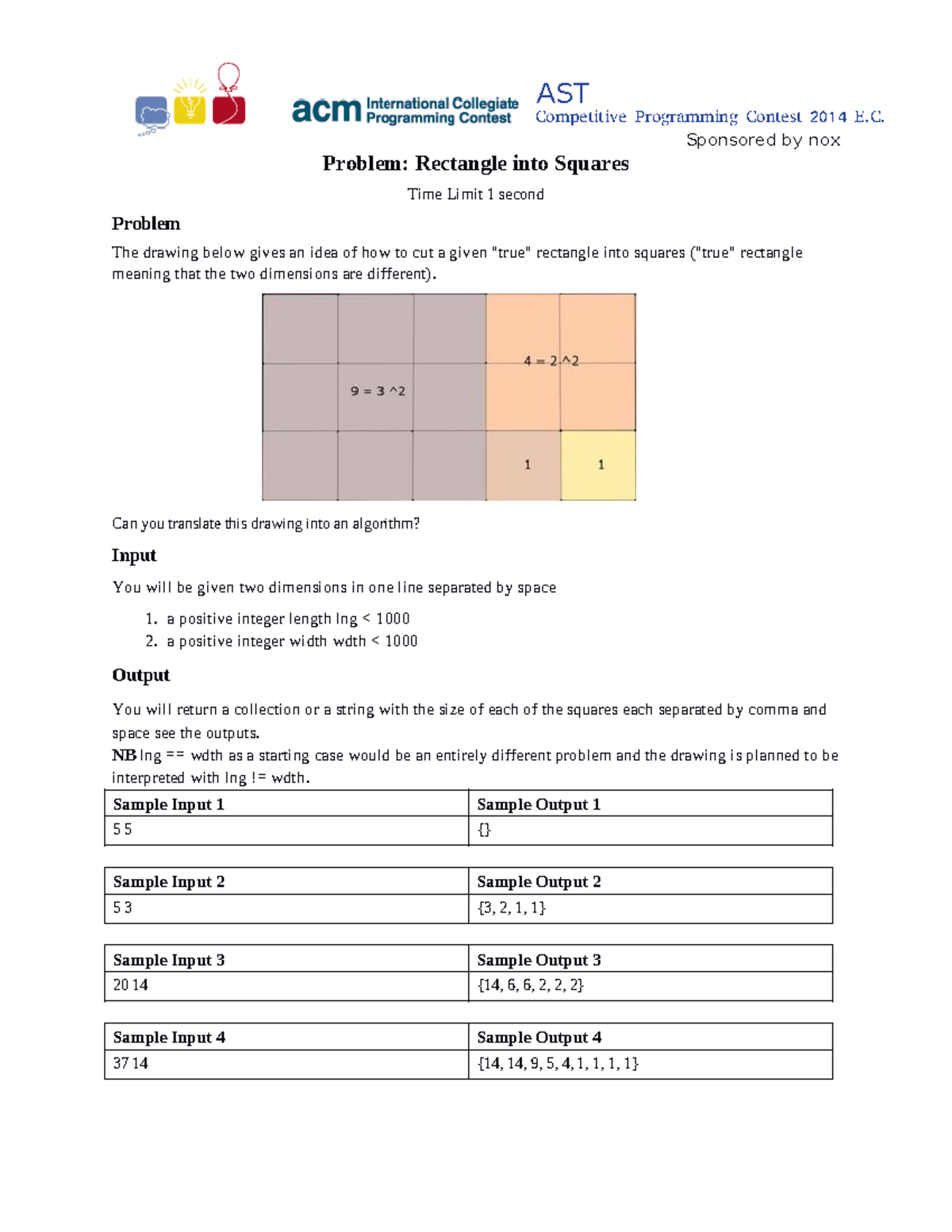 Problem 2 - hello - AST Competitive Programming Contest 2014 E ...