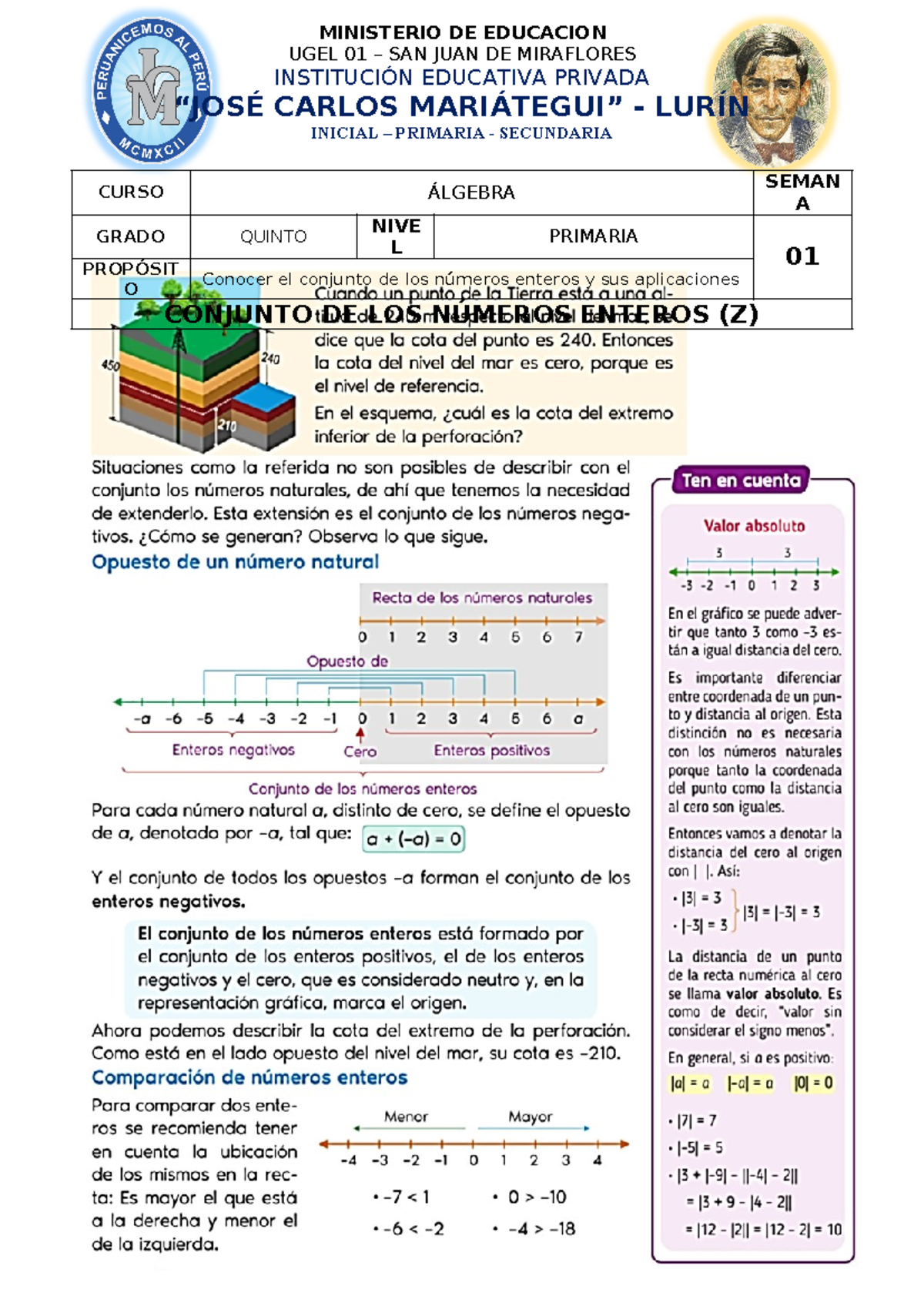 I Trimestre - Álgebra - 5TO Grado - UGEL 01 – SAN JUAN DE MIRAFLORES ...