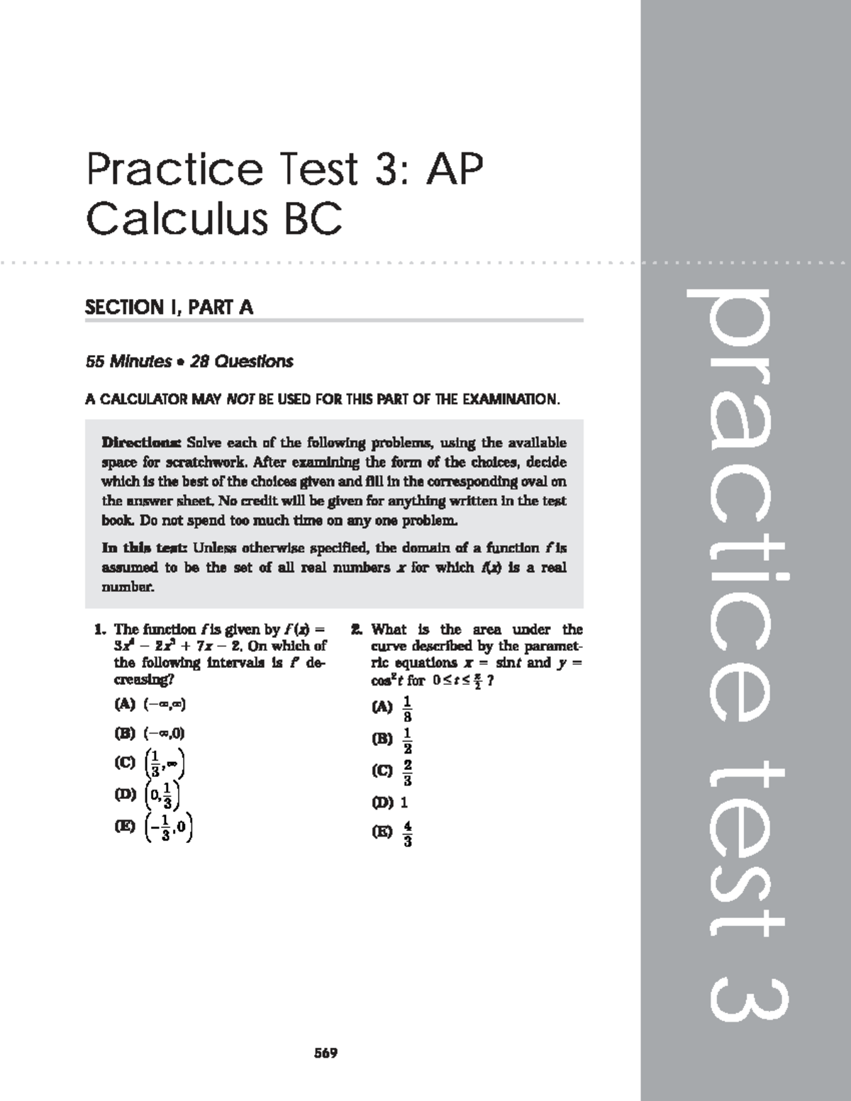 AP Calculus BC - Full Practice Exam w/ Answers 4 - Studocu