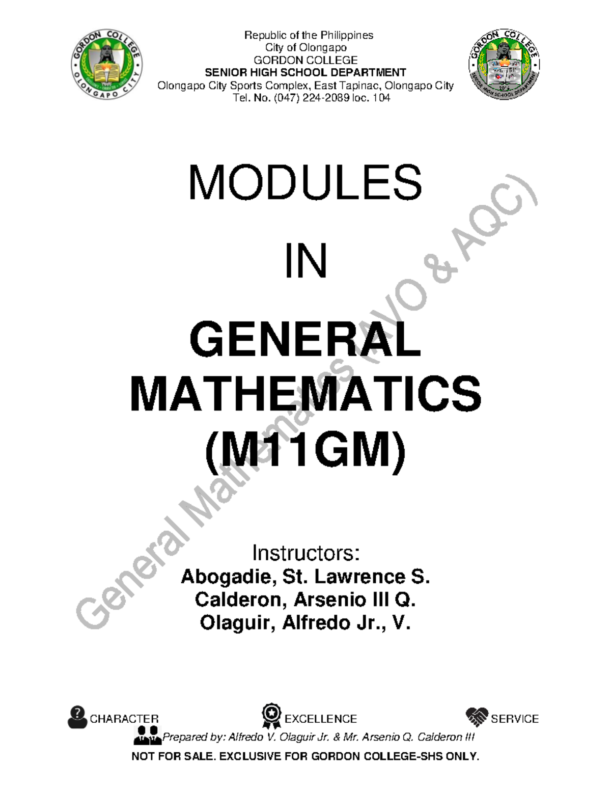 General Mathematics Module 5 Inverse Functions Final City Of