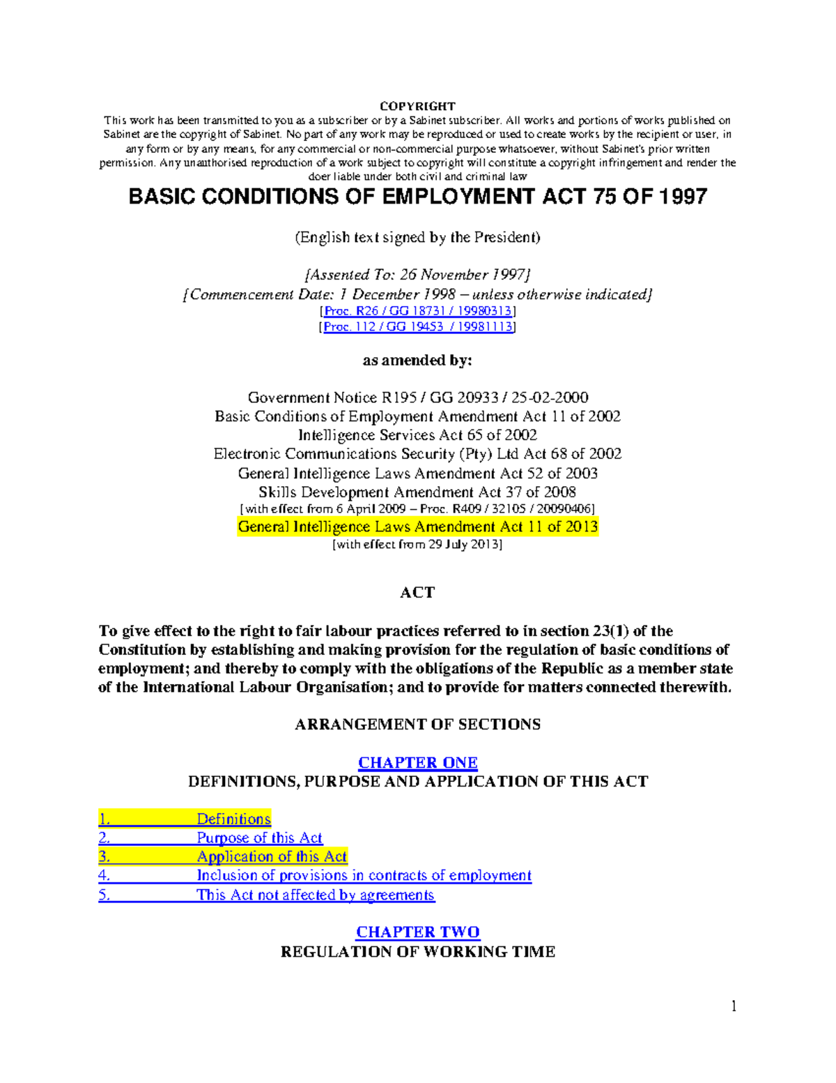 Basic conditions employ 75 1997 - COPYRIGHT This work has been ...