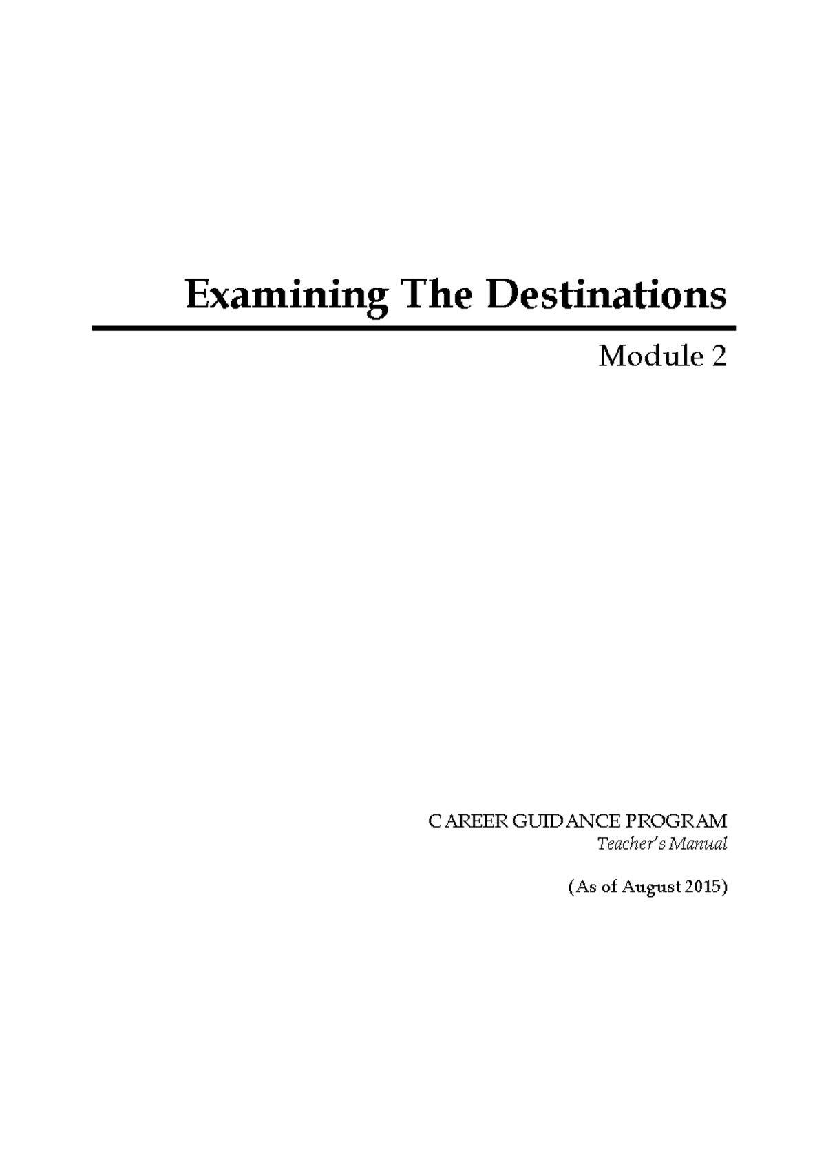 CGP Module 2 Final v2 - dfcsf - Examining The Destinations ...