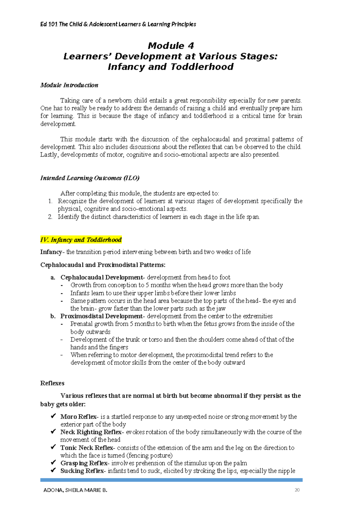 Child and Adolescent Learners and Learning Principles - Module 4 Learners’ Development at ...