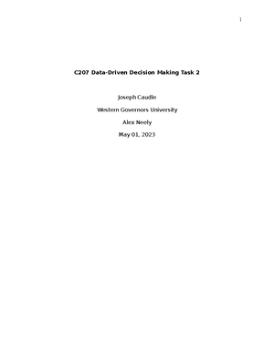 C207 Task One - C207 task one for 2024 school year - C207 Task One ...