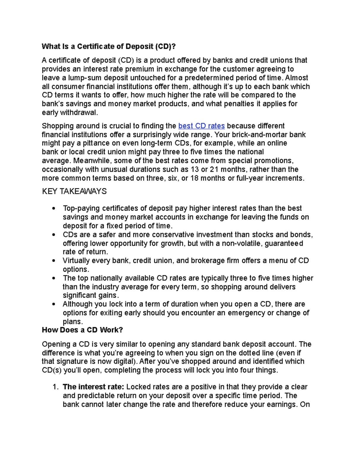 Acctg 10 - invetopedia - What Is a Certificate of Deposit (CD)? A ...