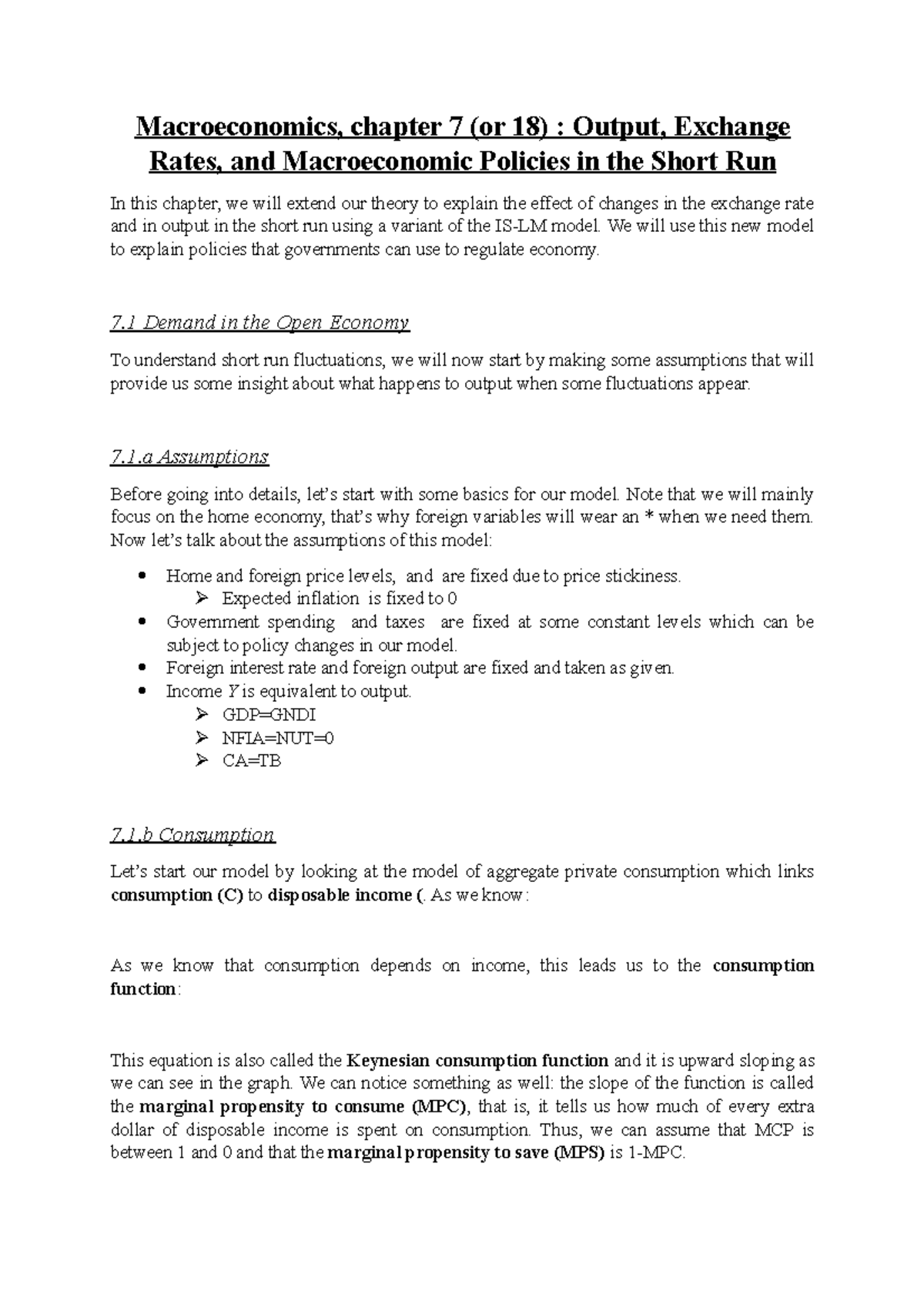 International Economics - chapter 18 - Macroeconomics, chapter 7 (or 18 ...