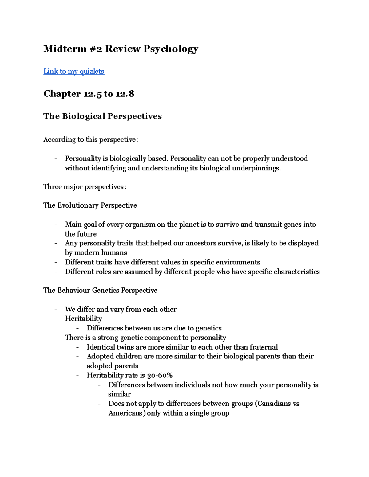 Midterm #2 Review Psychology - Midterm #2 Review Psychology Link to my ...