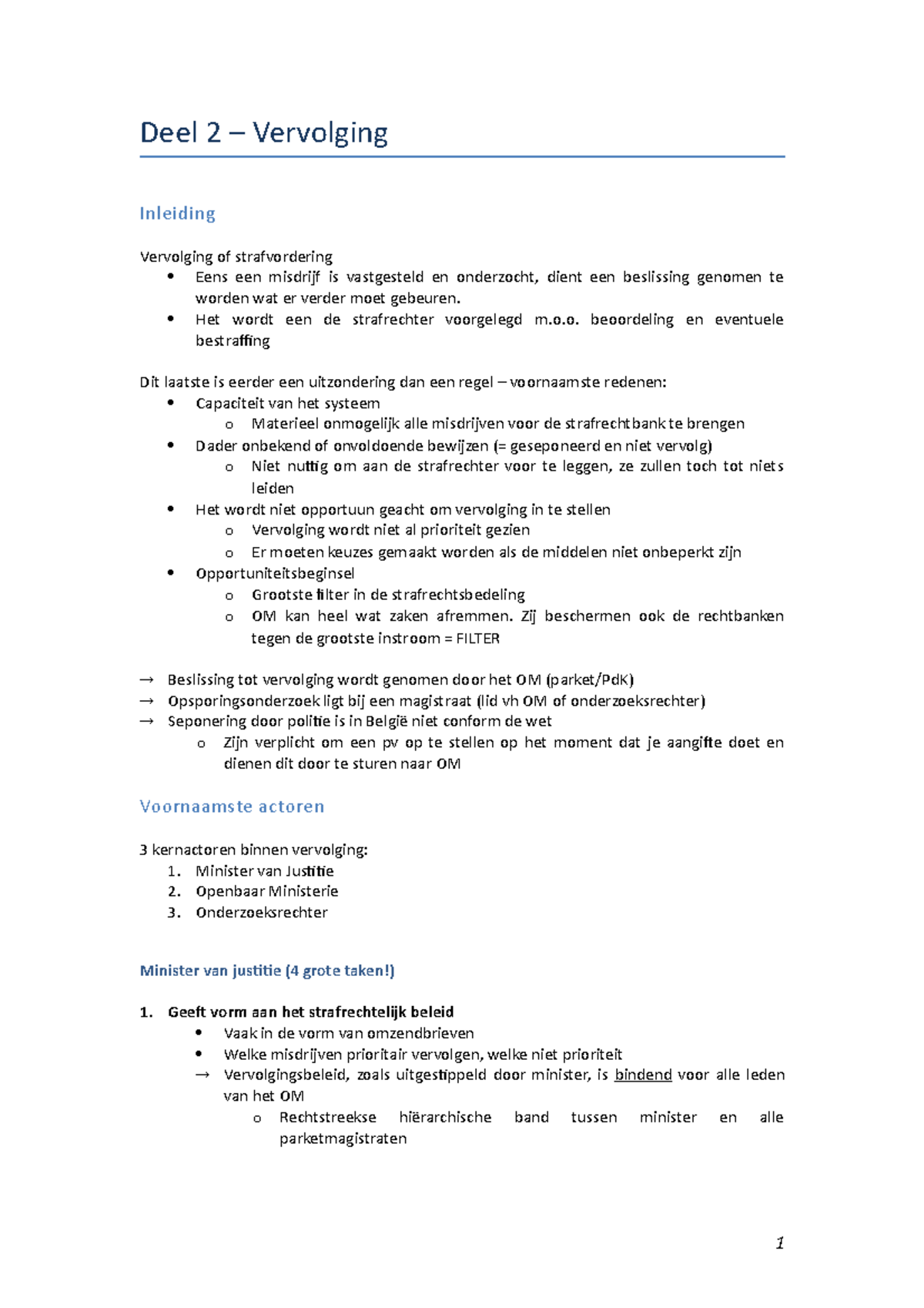 Samenvatting - compleet - Deel vervolging - Deel 2 – Vervolging ...