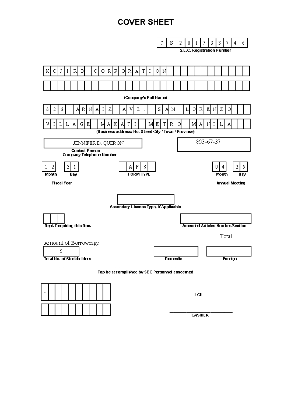 2019 regularcoversheet - COVER SHEET C S 2 0 1 7 3 3 7 4 6 S.E ...