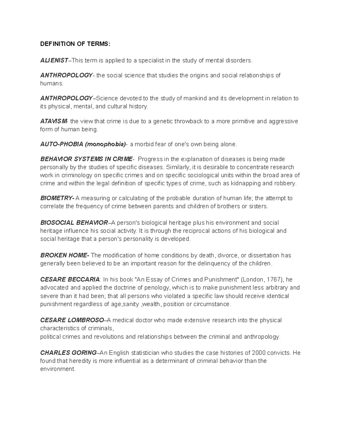 Definition OF Terms - DEFINITION OF TERMS: ALIENIST–This term is ...