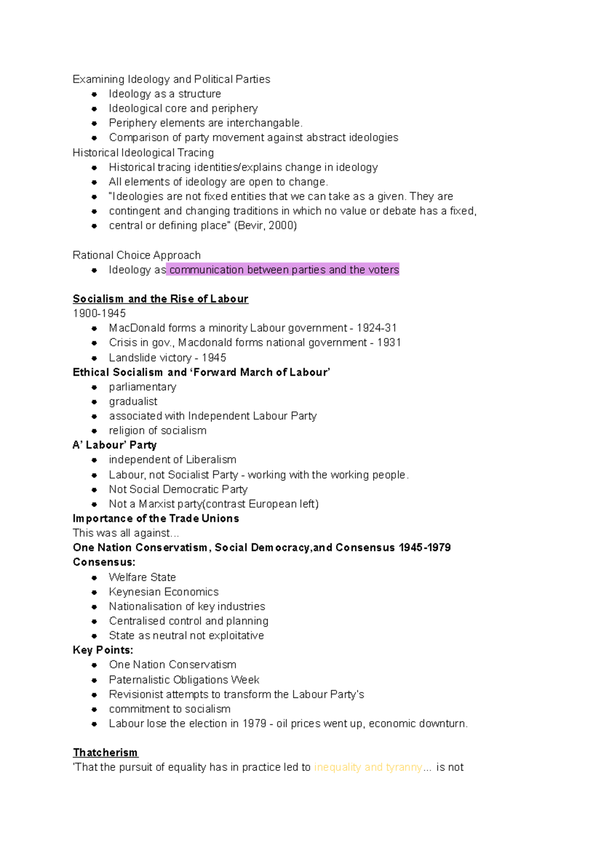 British Political Ideology - Examining Ideology and Political Parties ...