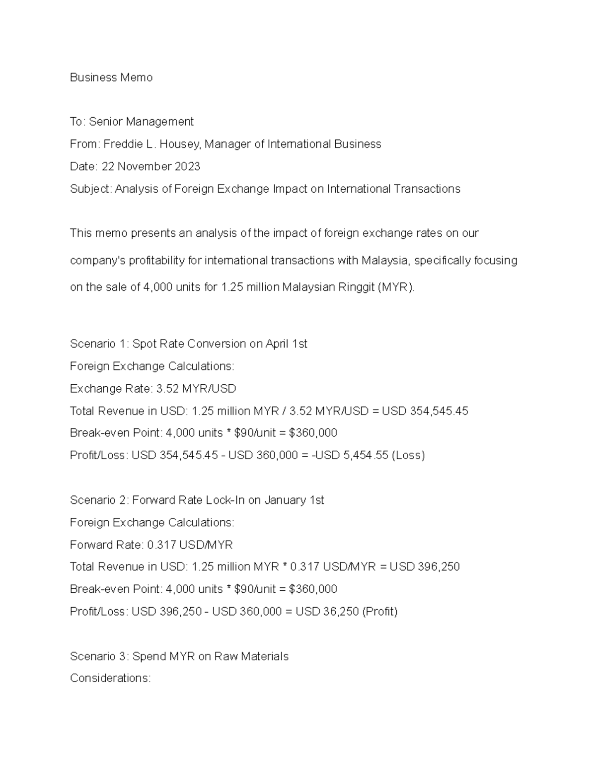 INT 220 Module Four Assignment Business Memo version 1 - Business Memo To: Senior Management ...