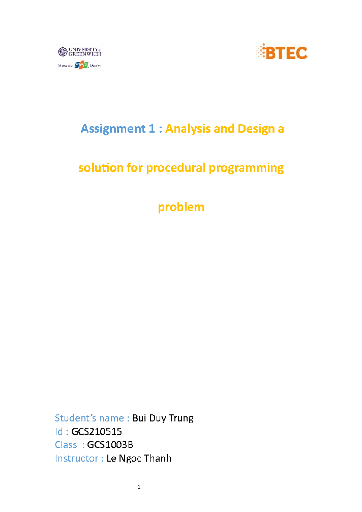 Assignment 1 lmao lmao lmao lmao lmao - Assignment 1 : Analysis and Design a solution for ...