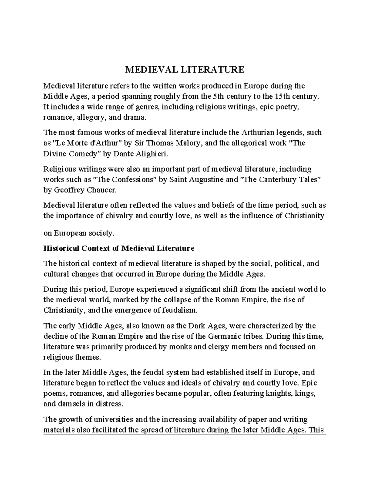 133510150282242832 - adasd - MEDIEVAL LITERATURE Medieval literature ...