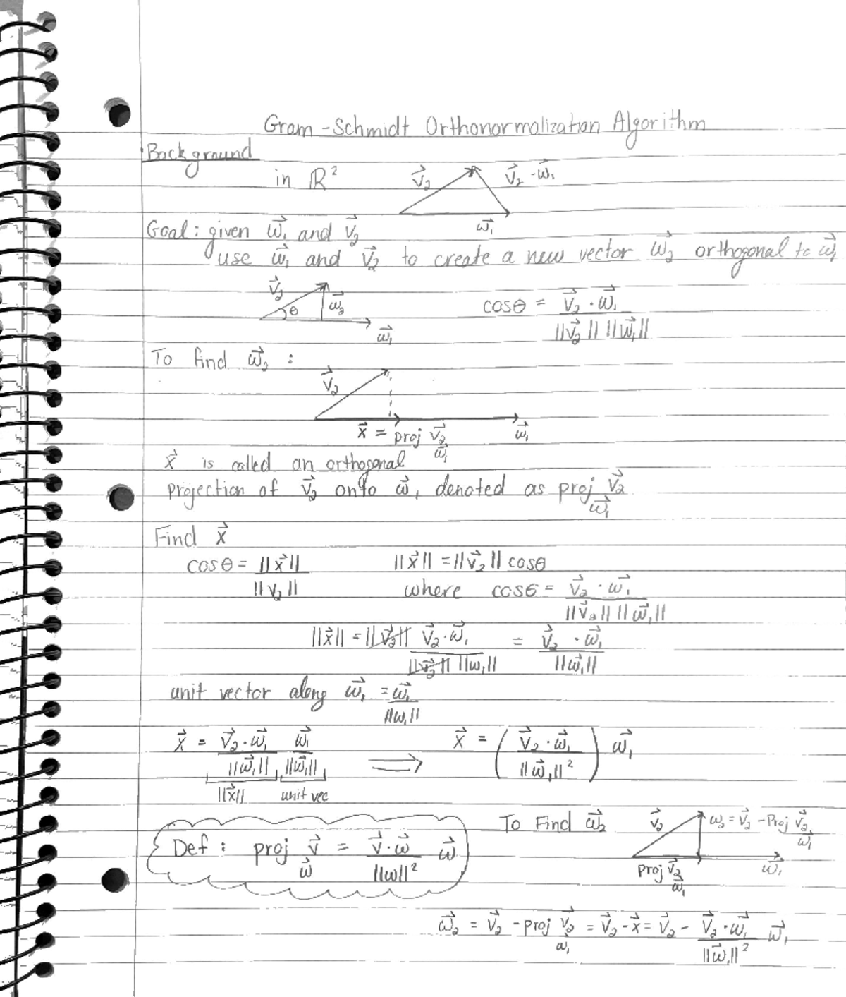 Gram-Schmidt orthonormalization - MATH 270 - Gram Schmidt Algor thm in ...