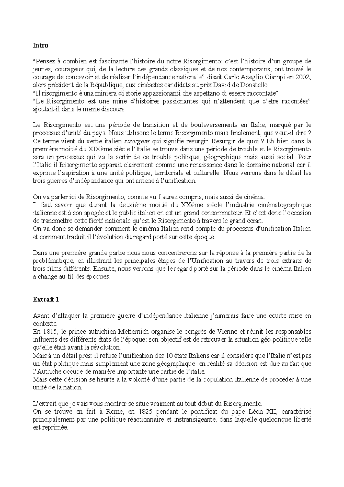 Exposé histoire - Renaissance - Intro “Pensez à combien est fascinante ...