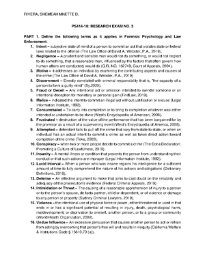 PSY414-18 - Legal AND Ethical Standards IN Psychology (Elective ...