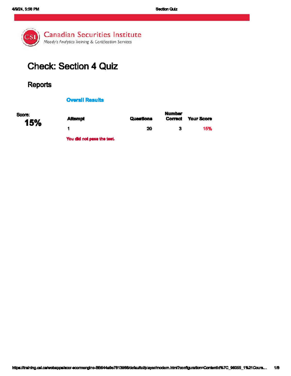 Csc practice test - FINA739 - Studocu