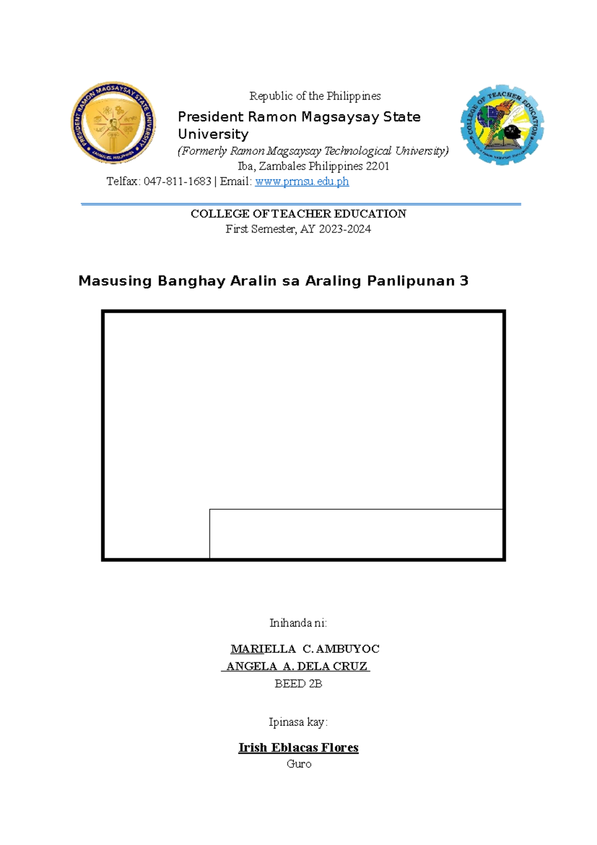 Dlp-ap - Republic of the Philippines President Ramon Magsaysay State ...