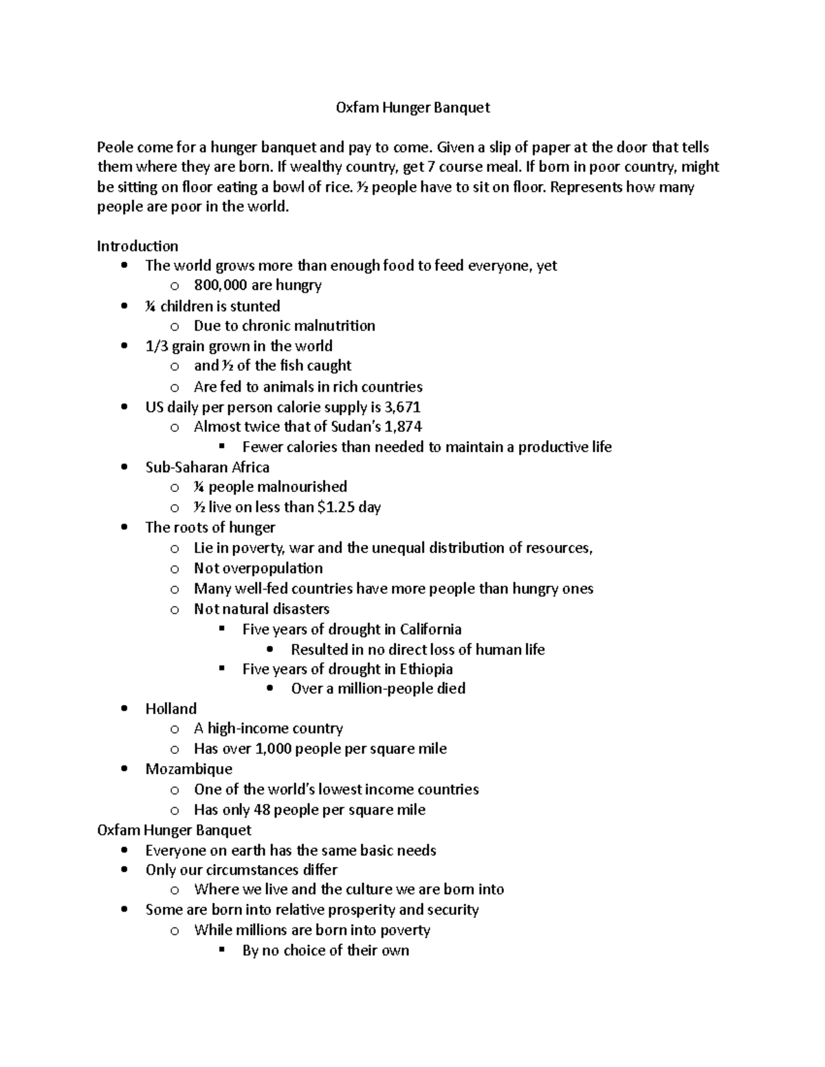 5. Oxfam Hunger Banquet - Oxfam Hunger Banquet Peole come for a hunger ...