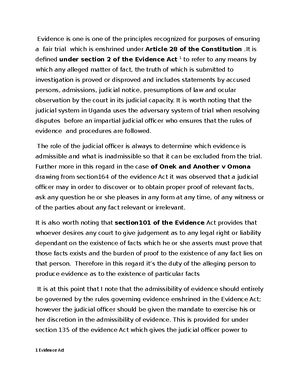 1. Documentary Evidence - 1. DOCUMENTARY EVIDENCE This involves the ...