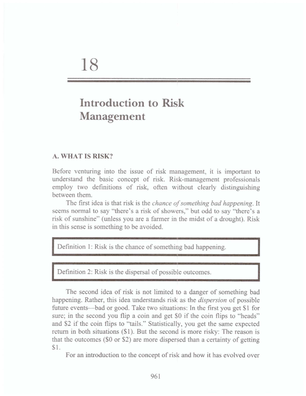 18- Introduction to Risk Management - Accounting - Studocu
