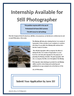 Jaboulie Roua 1B Programs - Sturgeon Point Productions Internship Guide ...