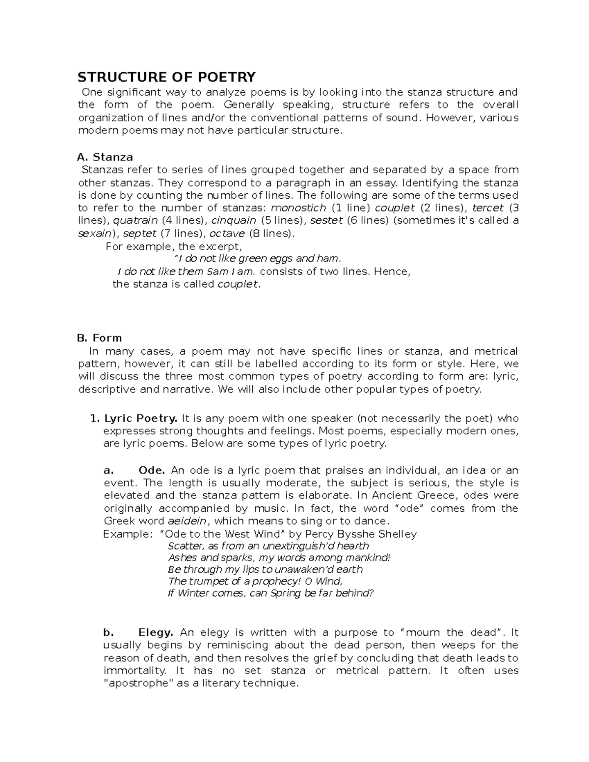 Structure OF Poetry Gusdyjgtrrt STRUCTURE OF POETRY One structure-of-poetry-gusdyjgtrrt-structure-of-poetry-one