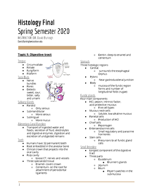 Histology Test 2 - This course studies tissue types, functions and how ...