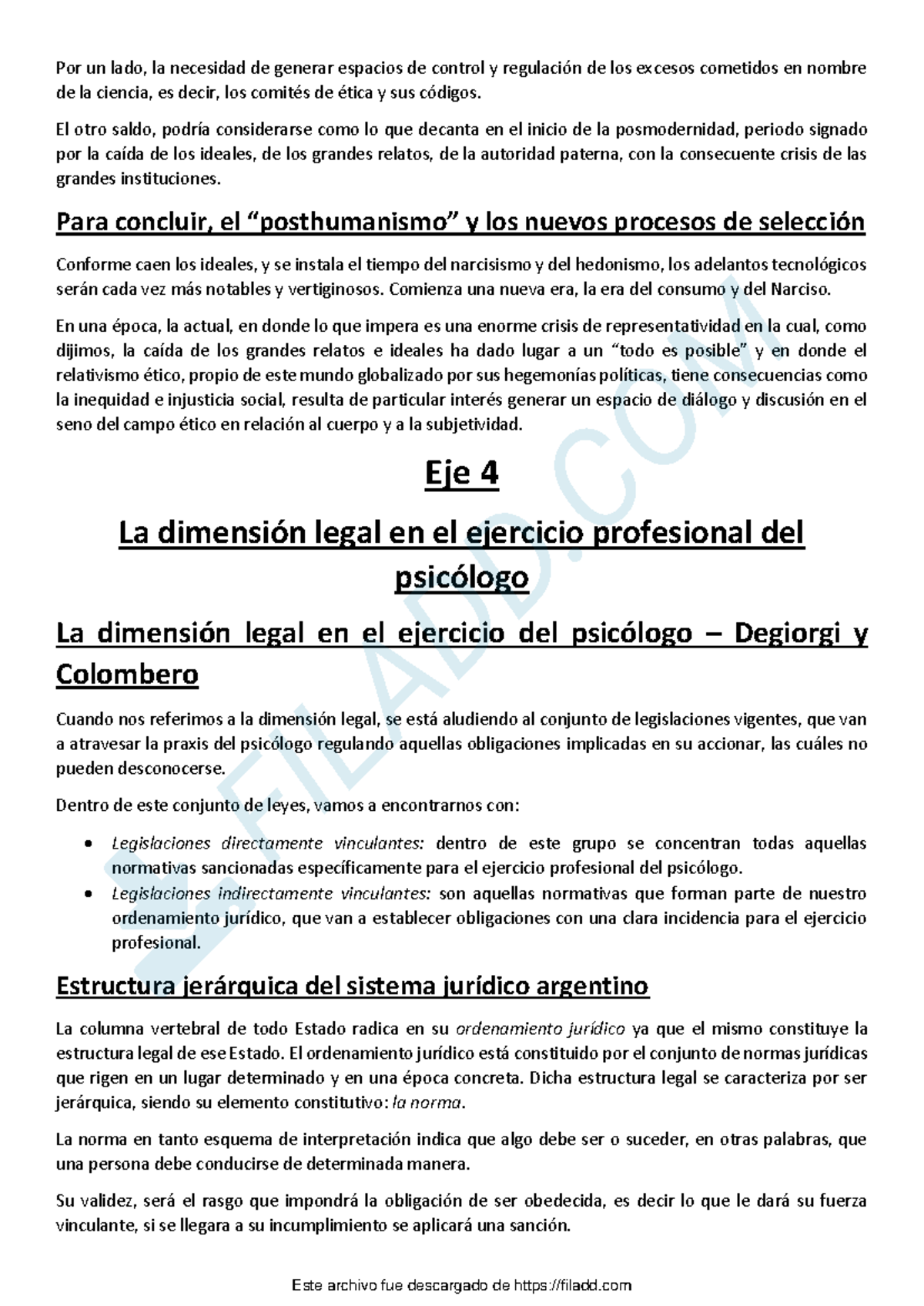 EJE IV - 2024 merged - Resumen deonto segundo parcial - Por un lado, la necesidad de generar ...