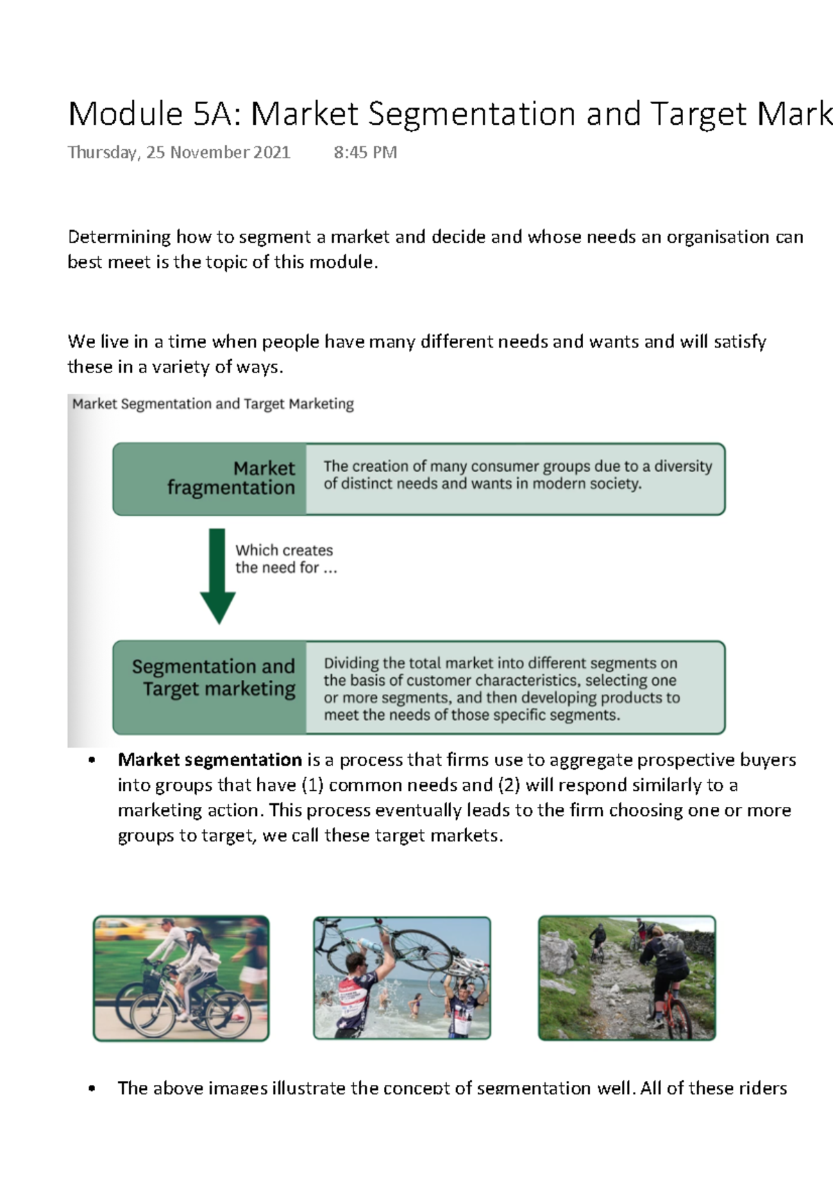 MARK101 Module 5A Market Segmentation and Target Marketing ...