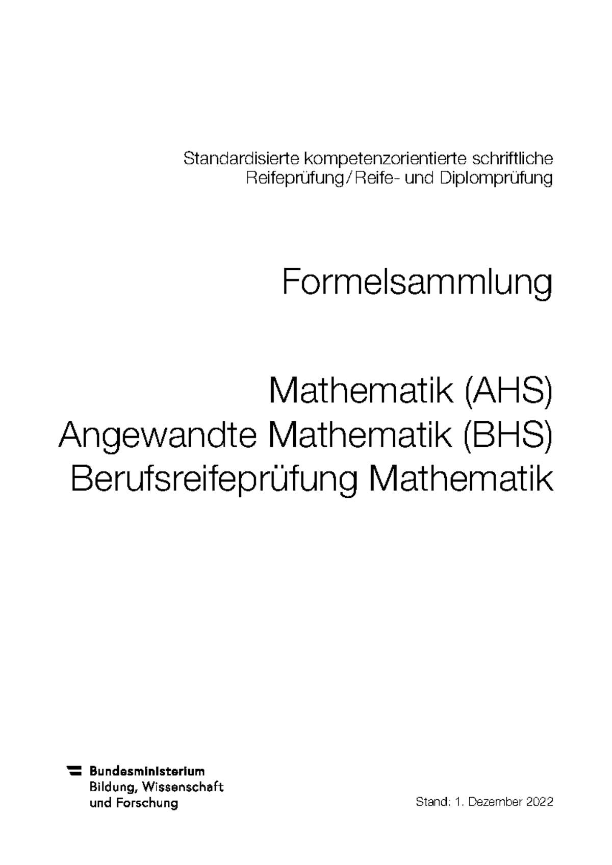 Formelsammlung-Angewandte Mathematik - Stand: 1. Dezember 2022 ...