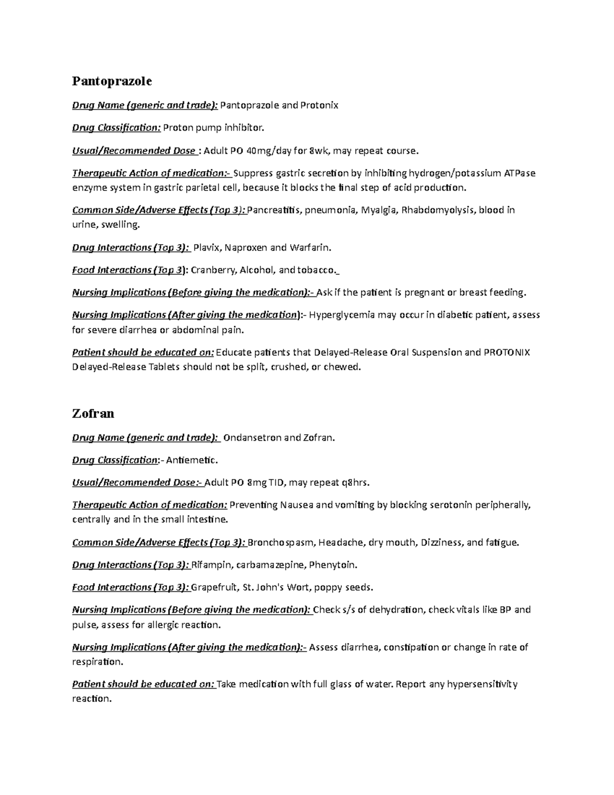 Pantoprazole - medication classification - Pantoprazole Drug Name ...