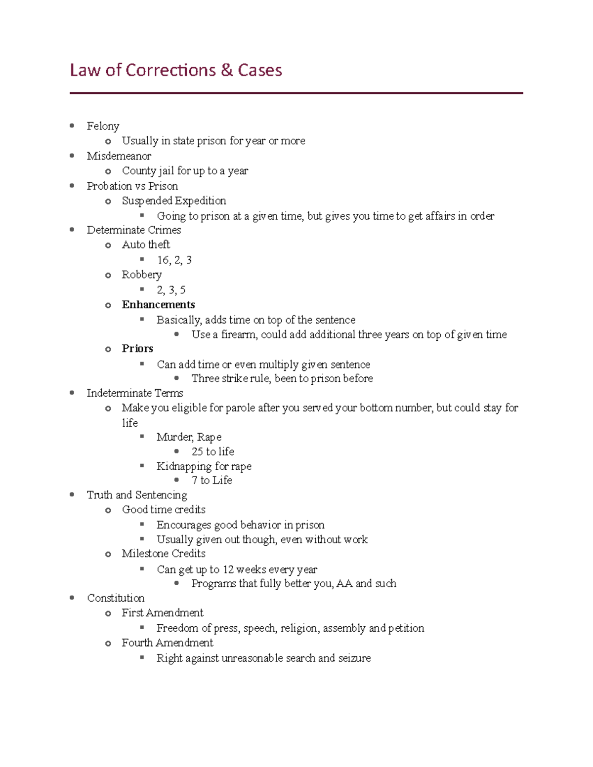 Law of Corrections - Laws in the prisons - Law of Corrections & Cases ...