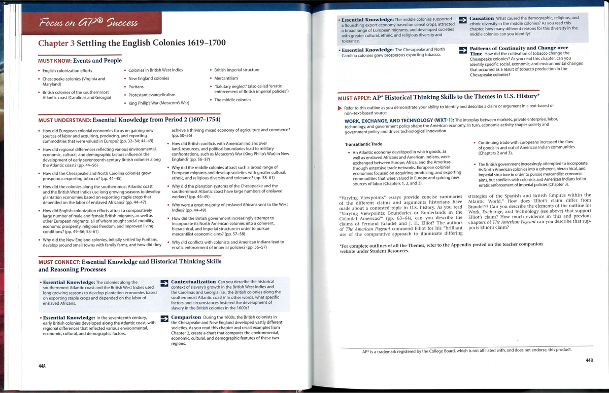 American Pageant 17e - Chapter 3 - Focus on Success Essential Knowledge ...