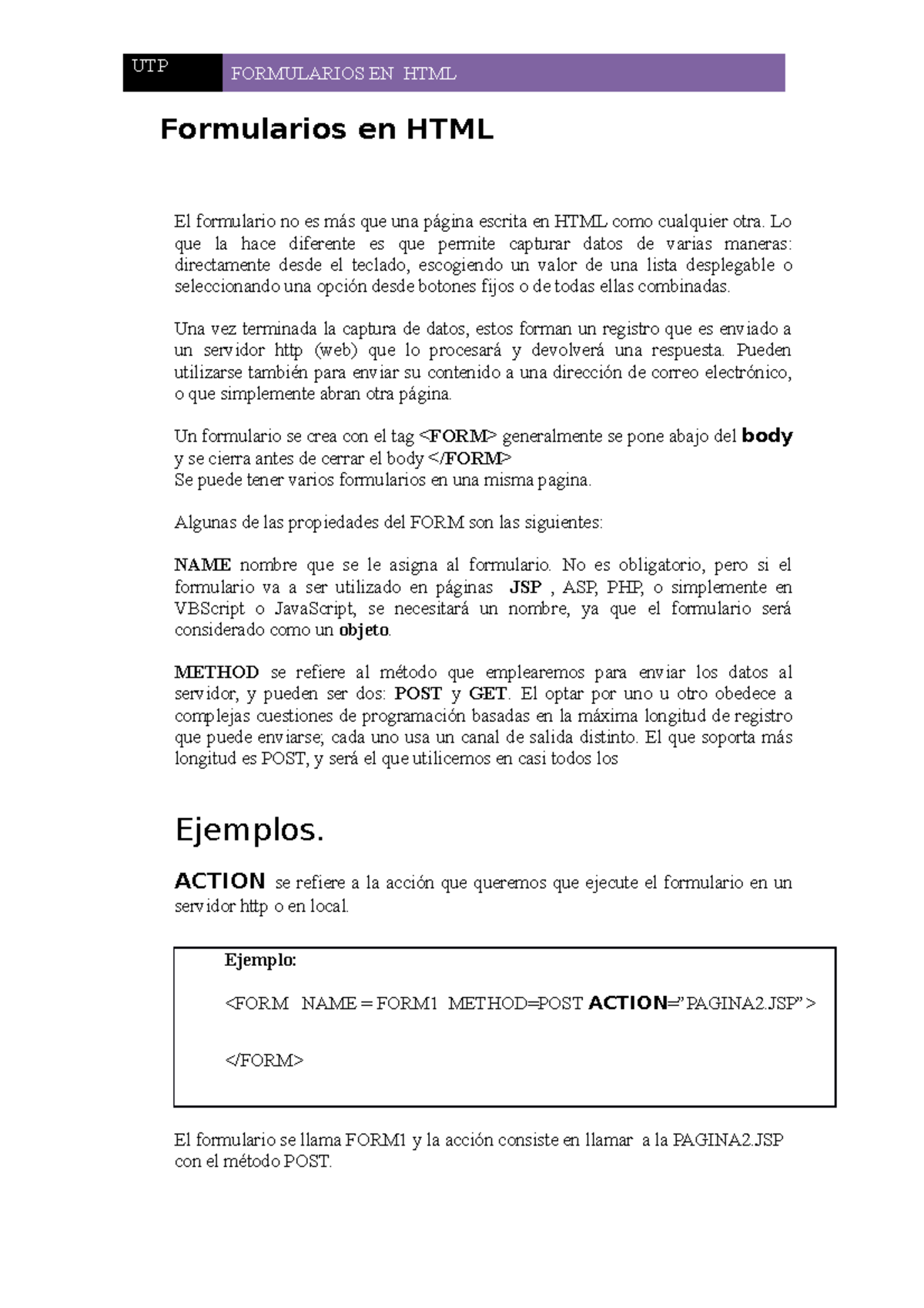 Formularios Input clase - Formularios en HTML El formulario no es más ...