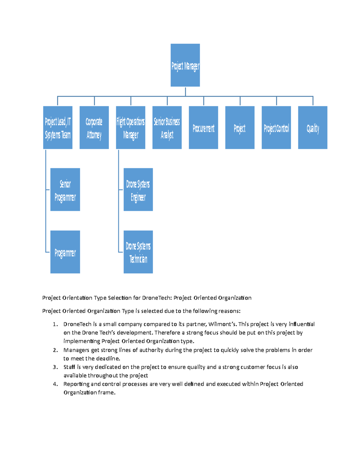 Drone Tech Organization Chart - Project Orientation Type Selection for ...
