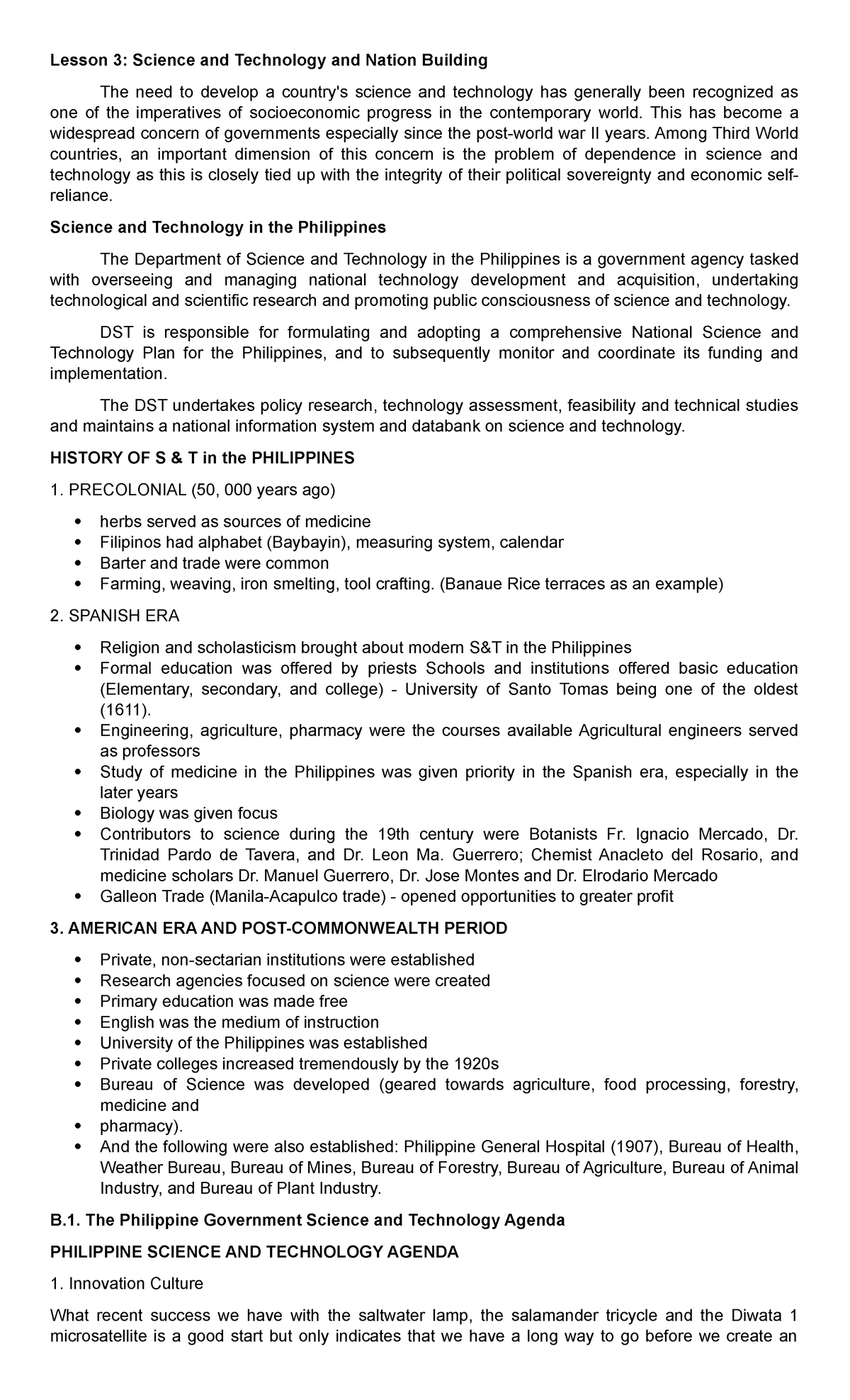 Science, Technology, and Society - Lesson 3: Science and Technology and ...