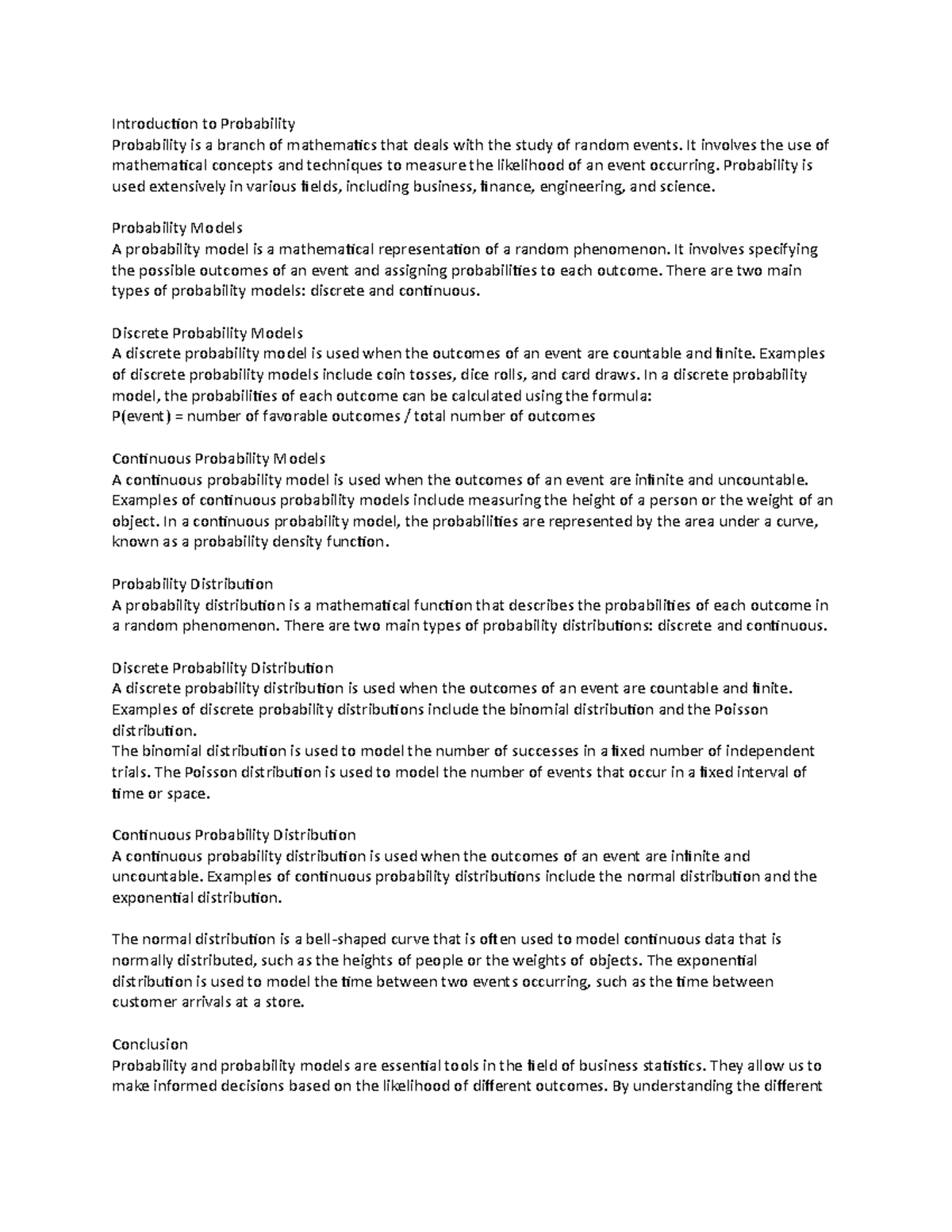 Probability And Probability Models Introduction To Probability