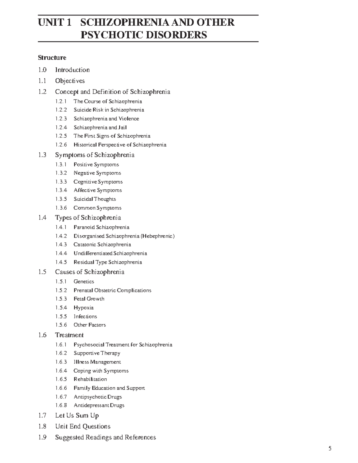 Schizophrenia - Schizophrenia and Other UNIT 1 SCHIZOPHRENIA AND OTHER ...