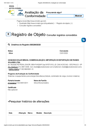 Ficha Técnica - Otimizador de Potência Solar Edge P950 - 002131 2016 ...