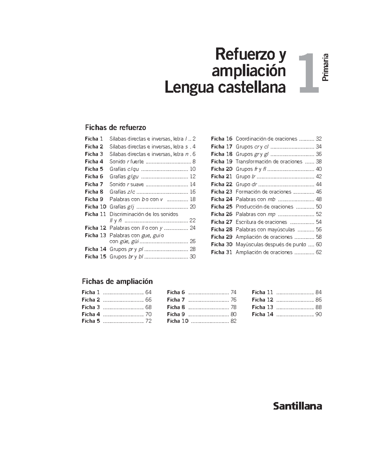 Refuerzo 1º primaria lengua - Primaria Refuerzo y ampliación Lengua ...