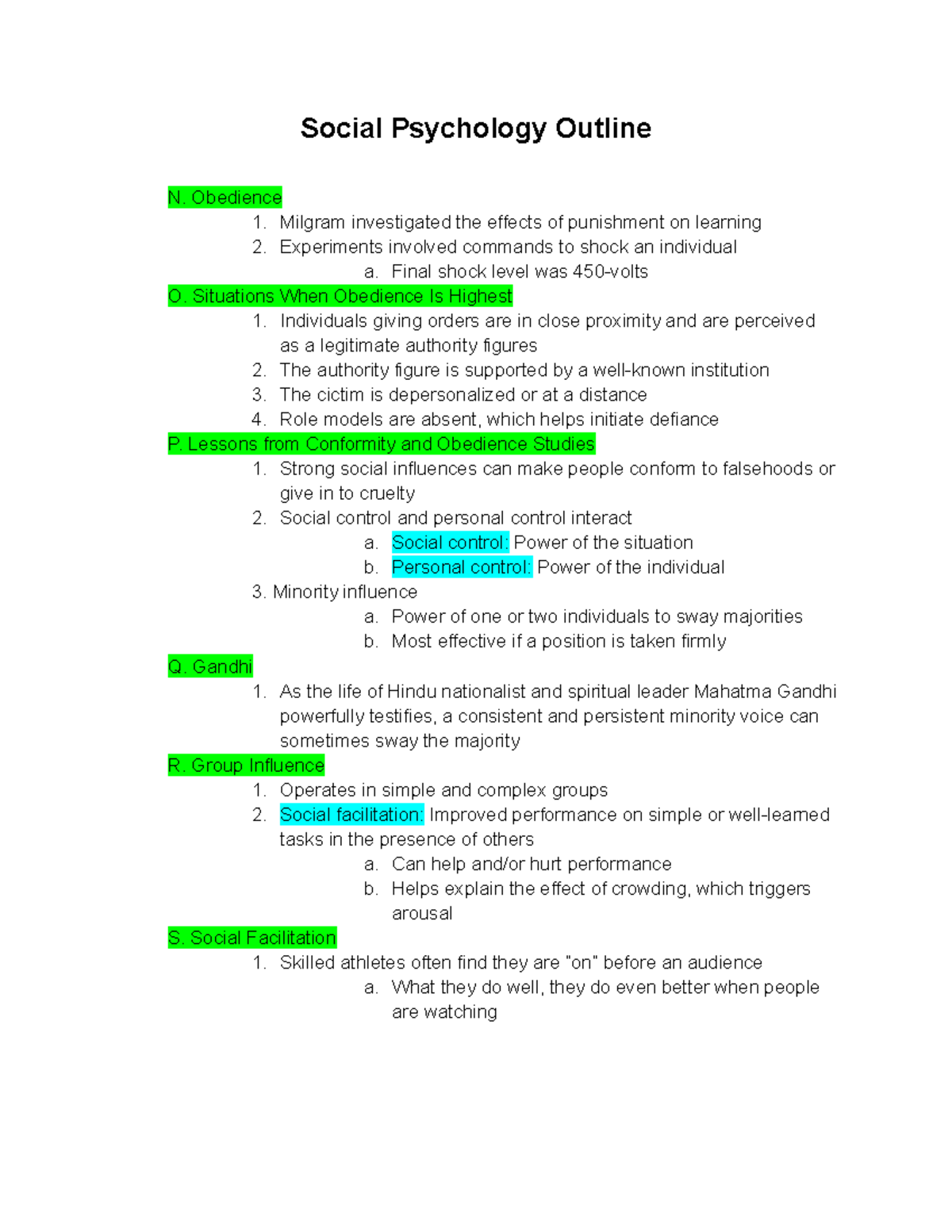 General Psychology-Ch. 11 Social Psychology Outline Notes - Social ...
